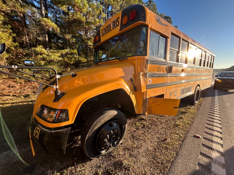 School bus, log truck involved in Jones County crash