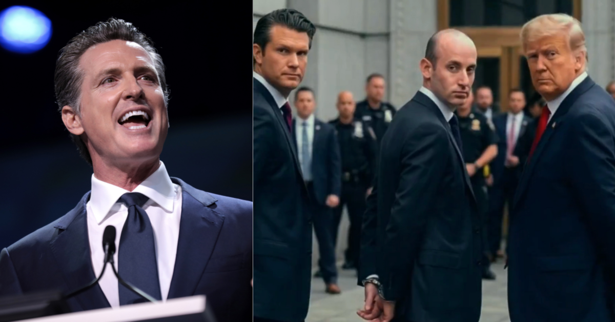 Newsom trolls White House with AI video of Trump in handcuffs for ...