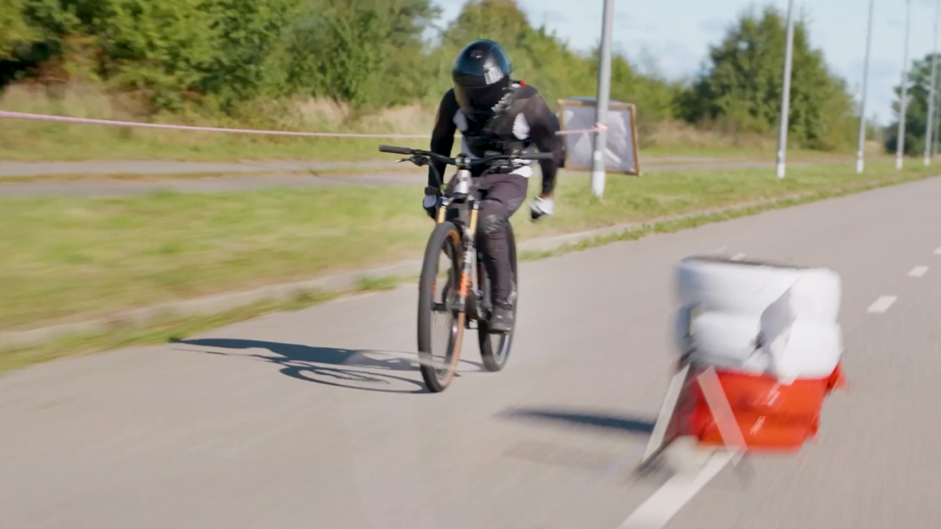 Fastest cycling speed (no hands) 119.84 km/h (74.46 mph) by Marcin Nowak