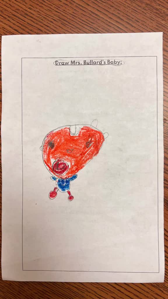 Kids draw what they think my baby will look like!