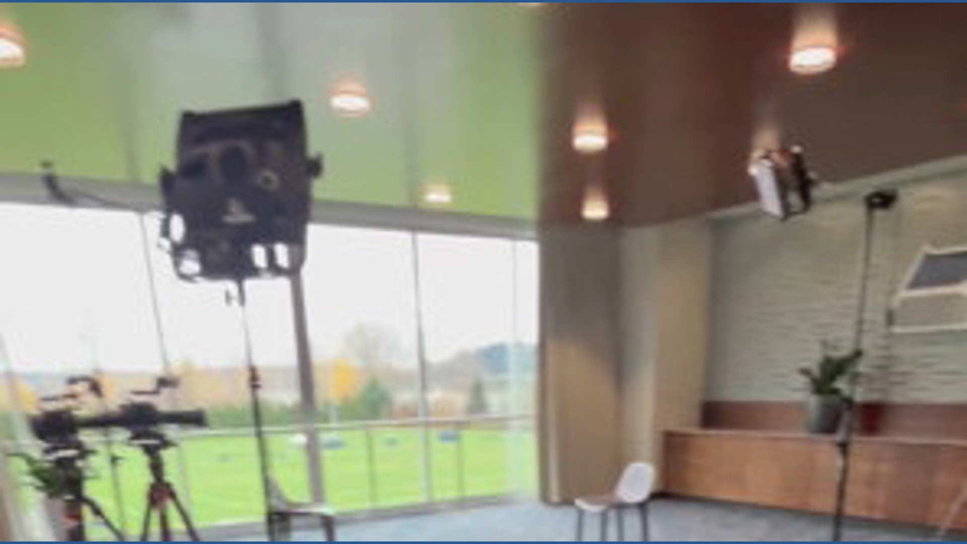 A look at the set for Paul Silvi’s weekly interview with Coach Macdonald