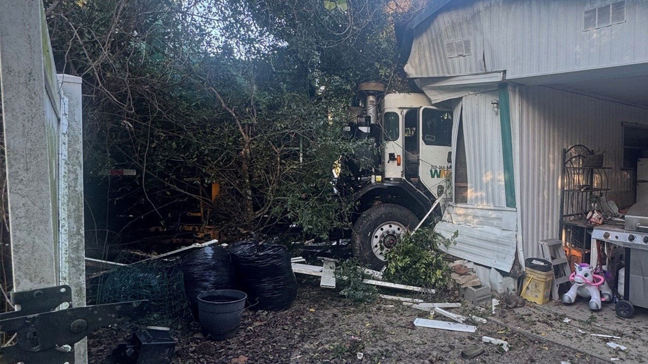 Garbage truck slams into mobile home after being rear-ended by pumping ...