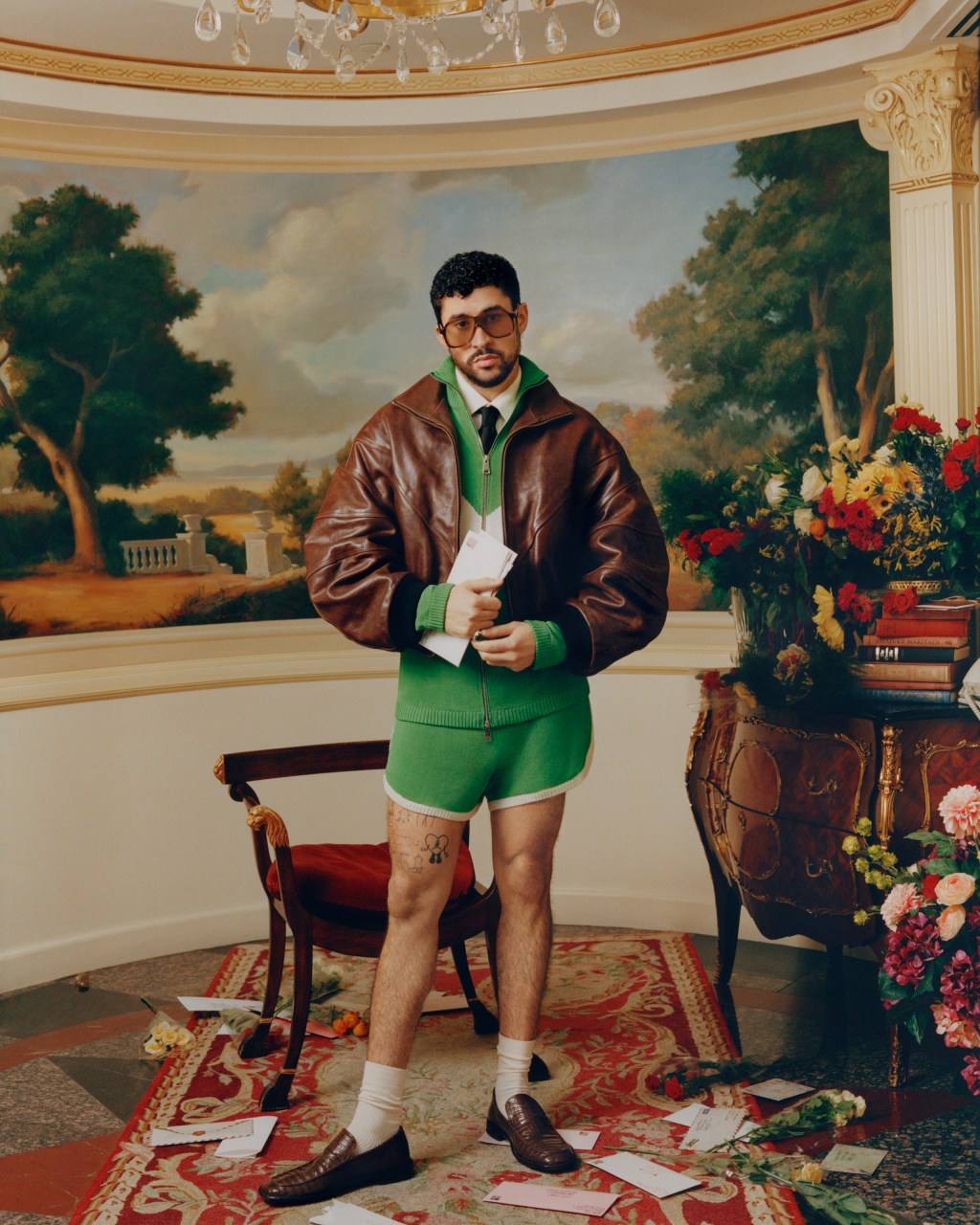 Bad Bunny models itty-bitty knit shorts and a Dior dress for Vogue’s ...