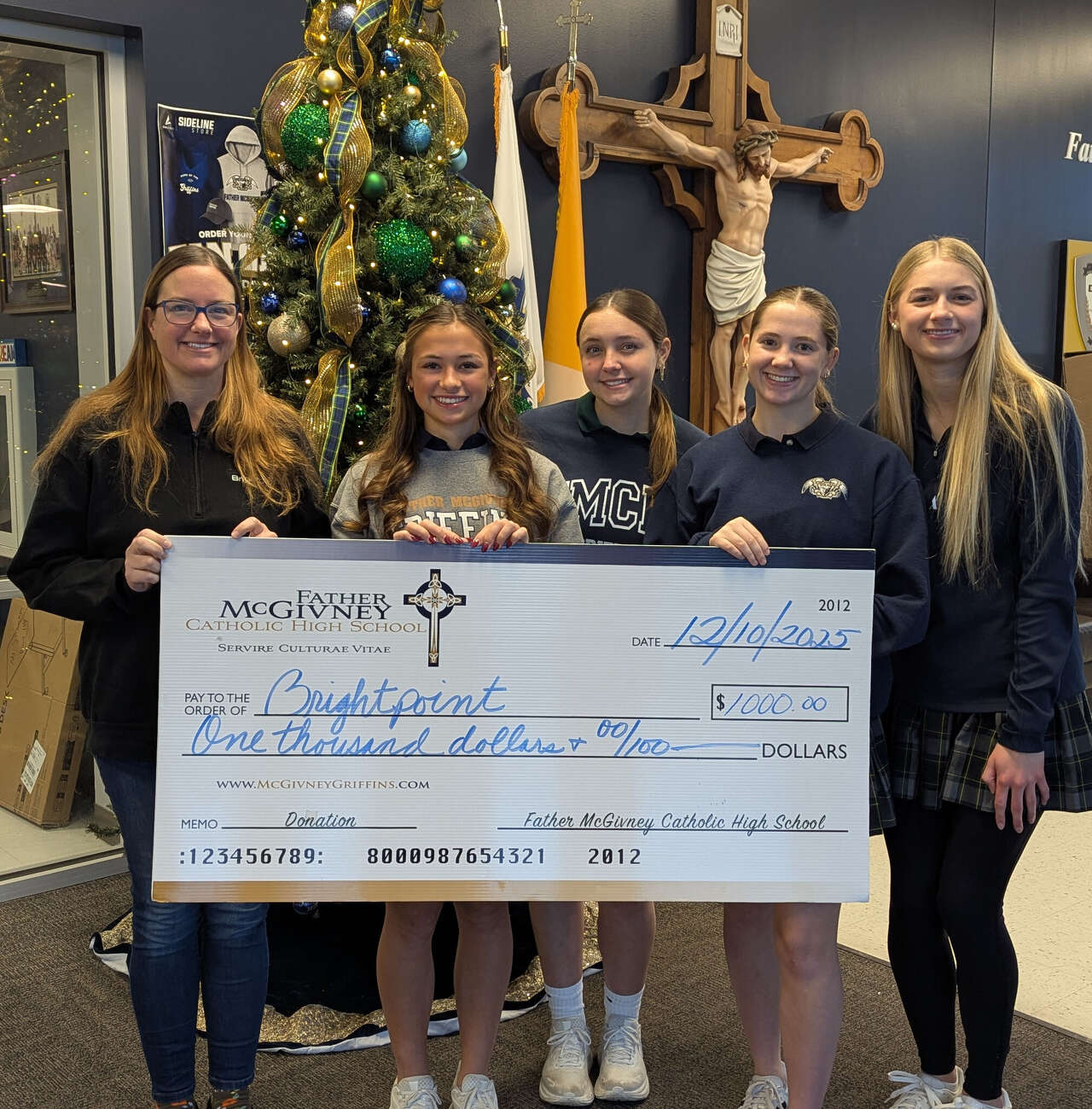 Father McGivney students raise $10,000 for 16 local families