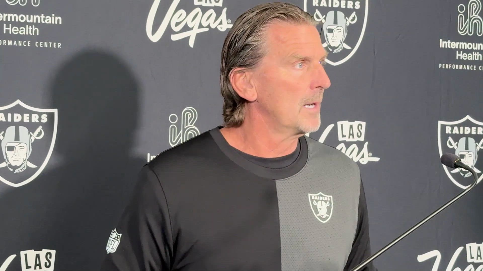 Las Vegas Raiders interim OC Greg Olson on Caleb Rogers showing steady growth through experience ...