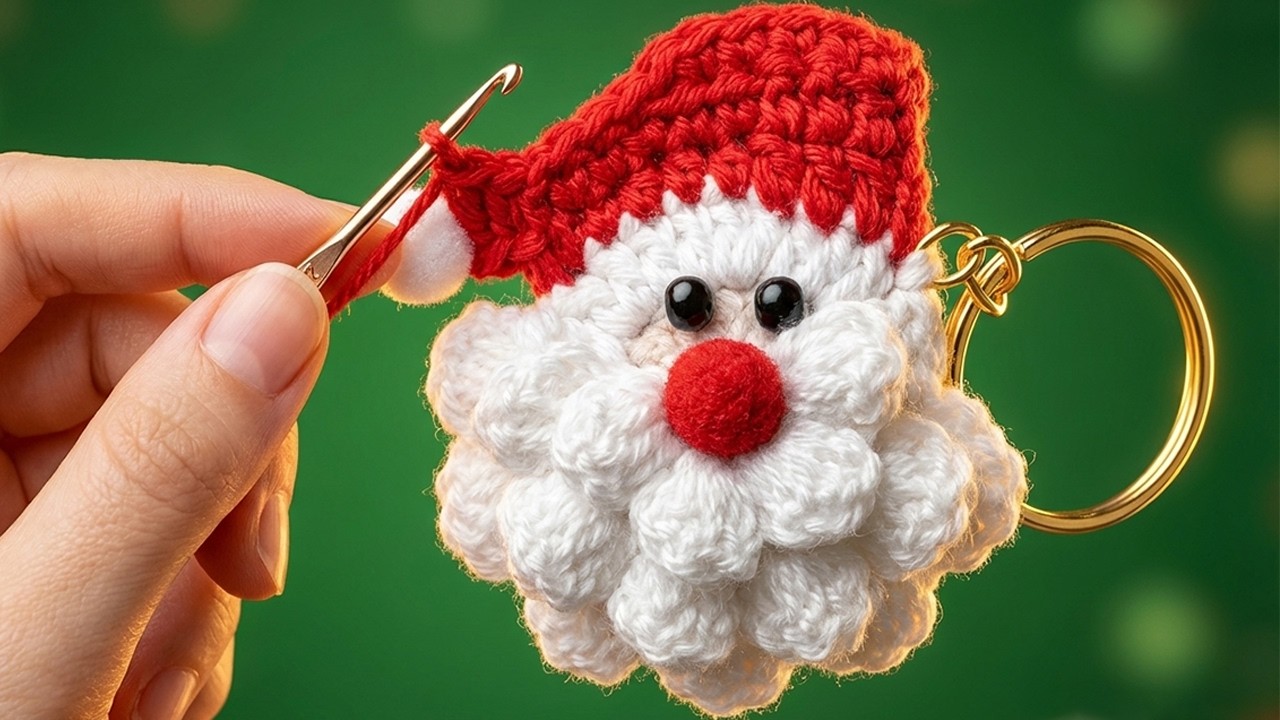 10-minute crochet Santa keychain: Perfect gift hack