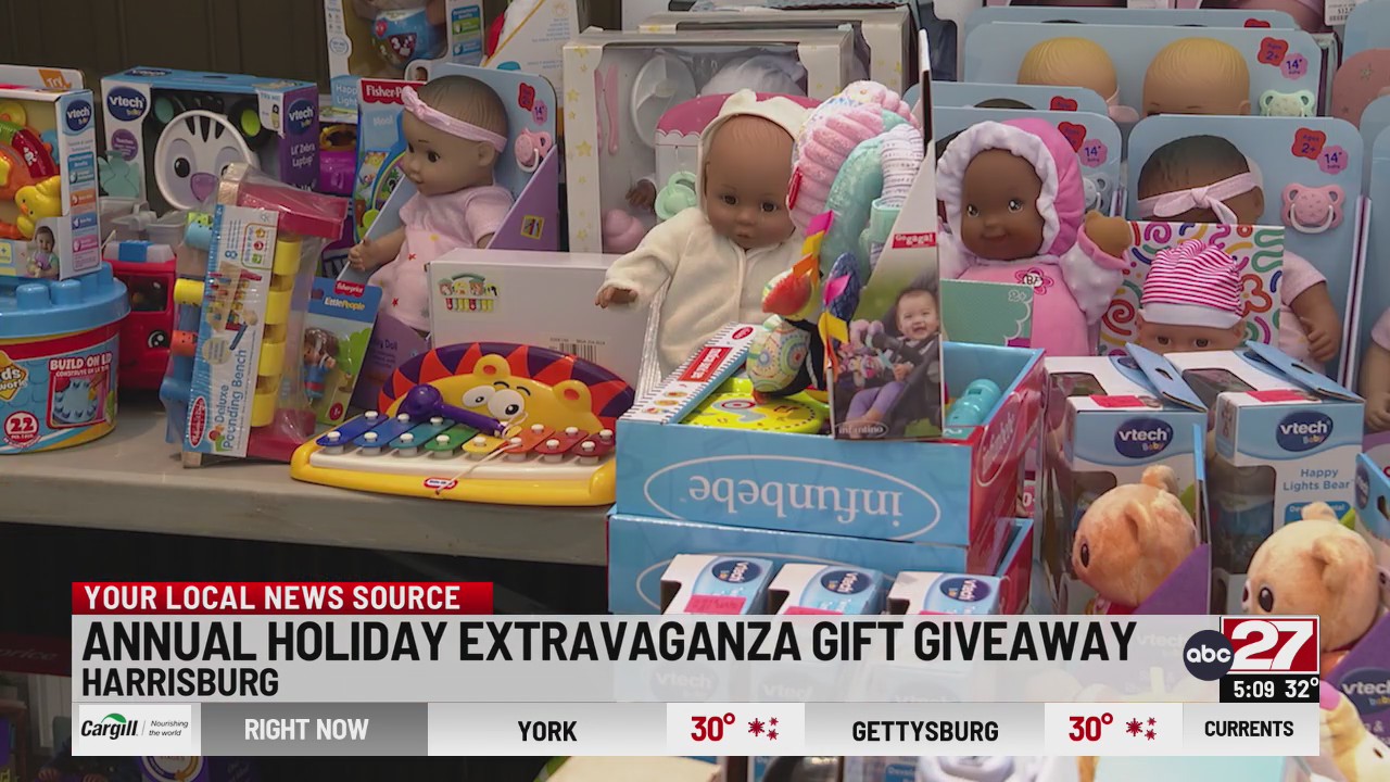 Annual holiday extravaganza gift giveaway in Harrisburg