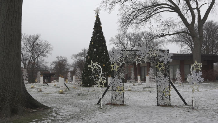 Why the Nela Park light display was scaled back and where the lights went