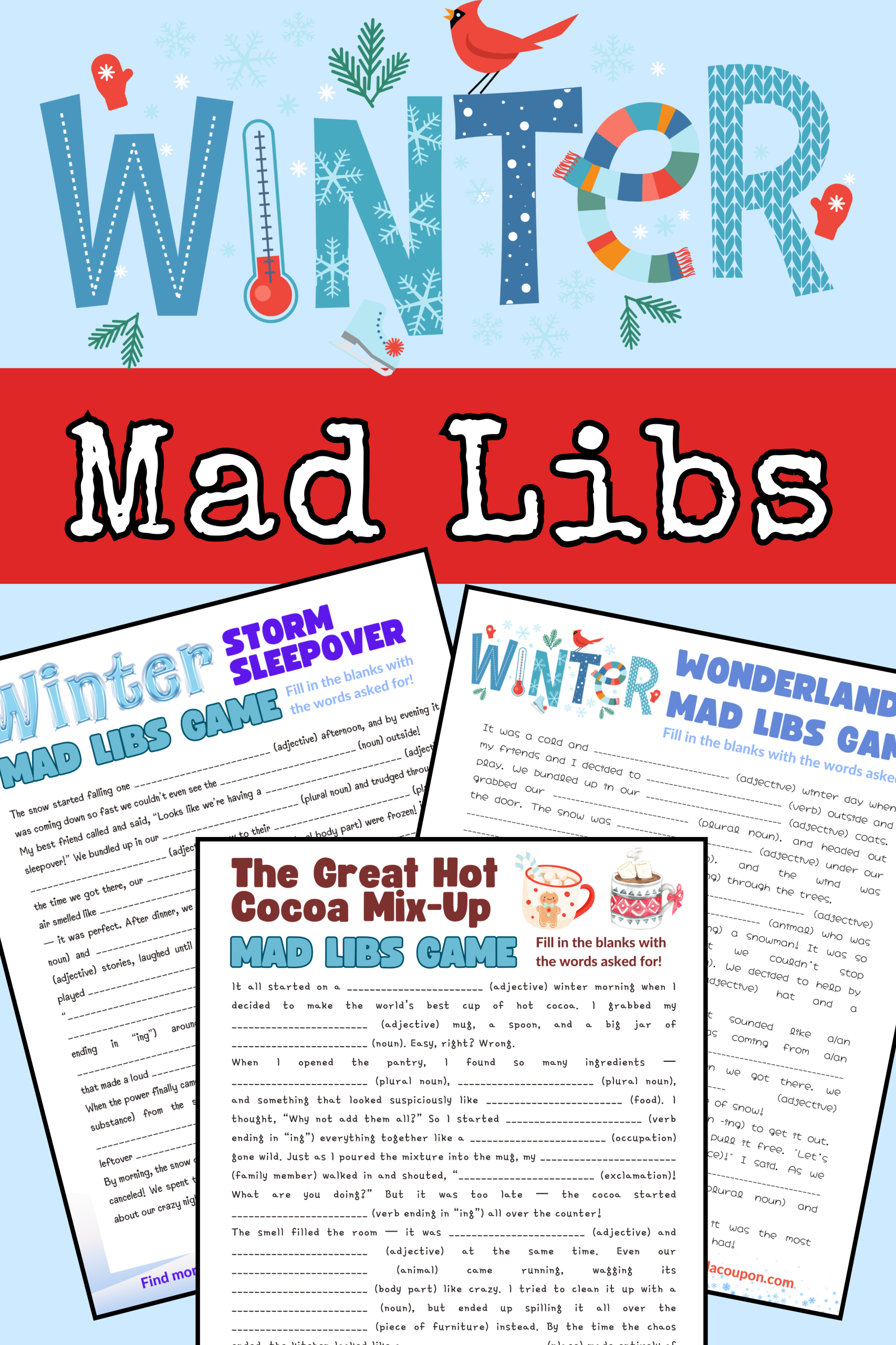 3 free printable winter mad libs games