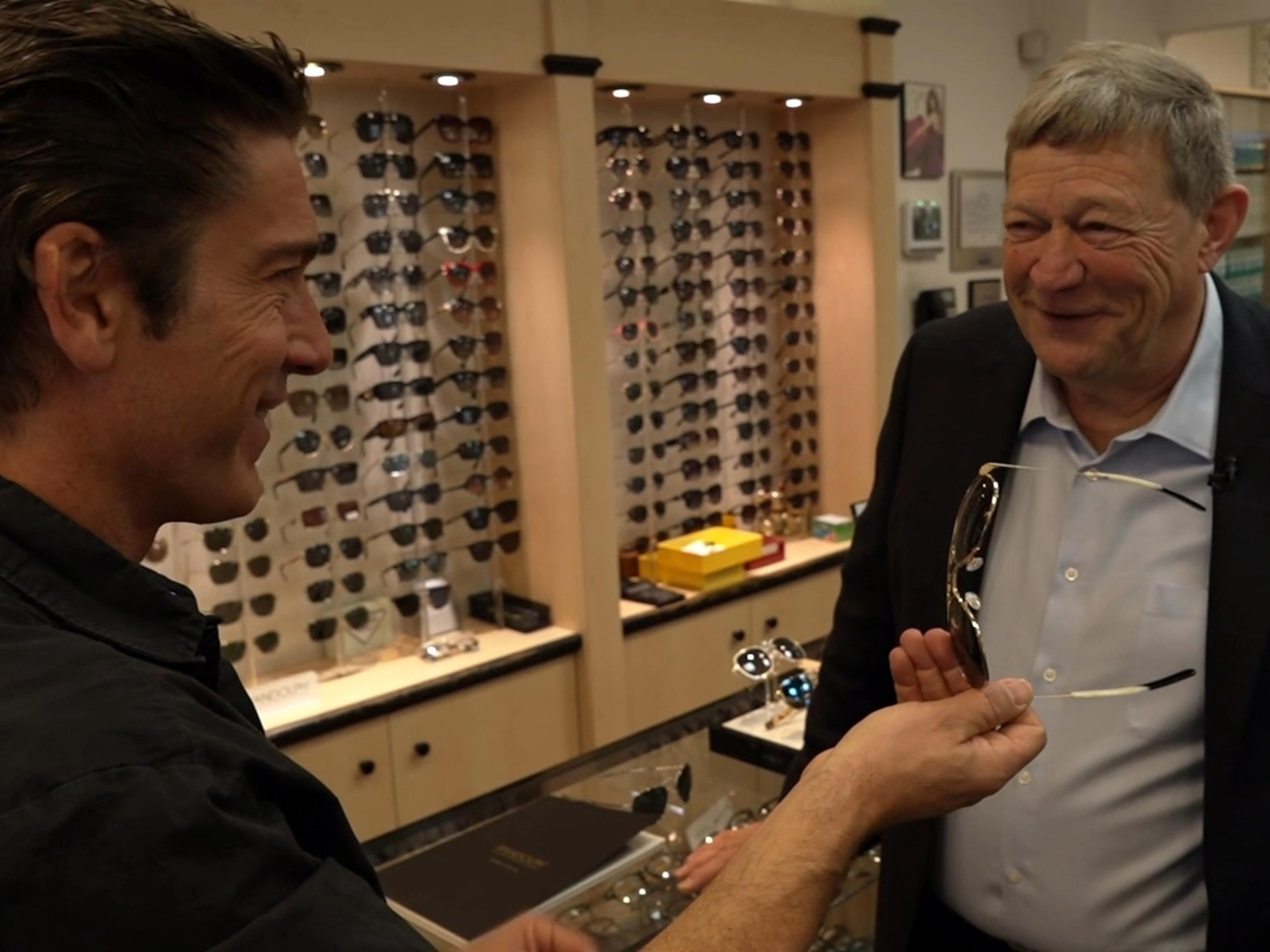 Made in America: David Muir models Randolph Engineering shades US ...