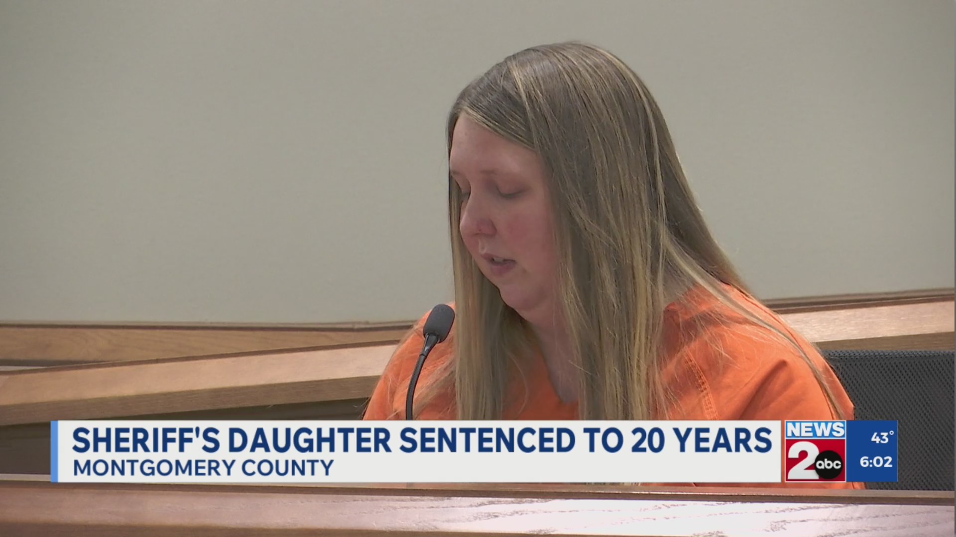 Daughter of Montgomery County sheriff sentenced to 20 years