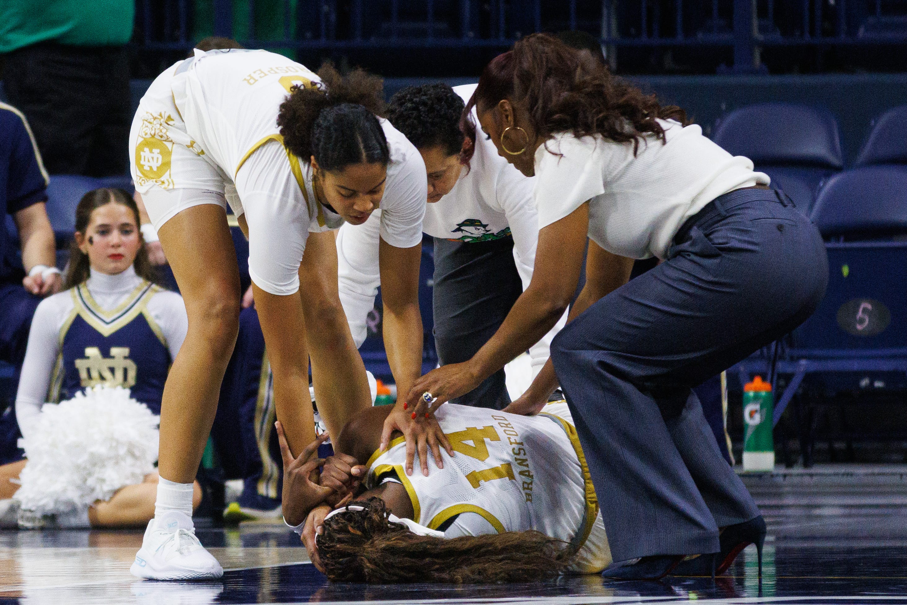 Notre Dame women's basketball 'praying for best' as Bransford injured