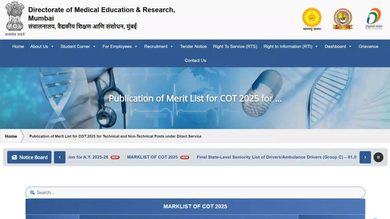 DMER result 2025: PDF released for laboratory technician and pharmacist ...