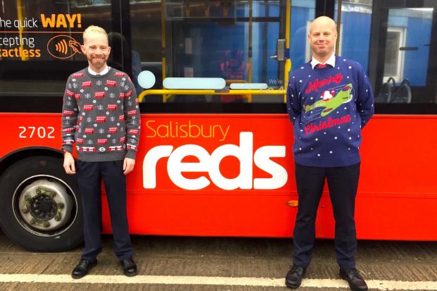 Bus drivers spreading cheer during Christmas jumper campaign for charity