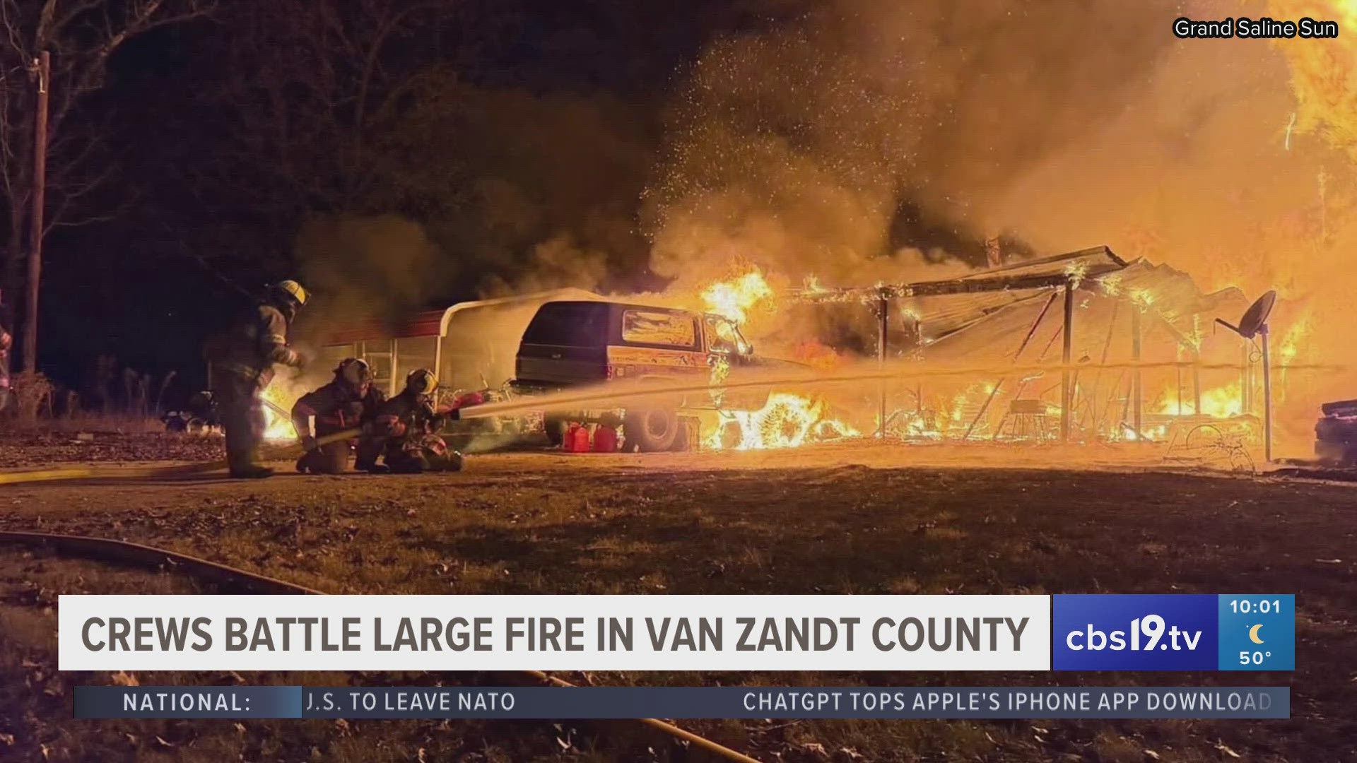 Multiple crews respond to 'fully involved' fire in Van Zandt County