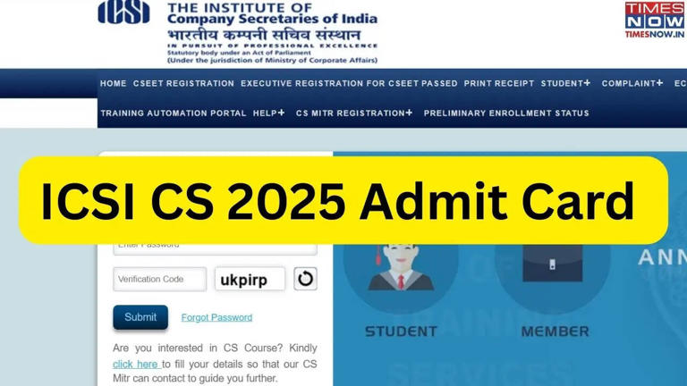 ICSI CS December 2025 admit card released for executive, professional exams