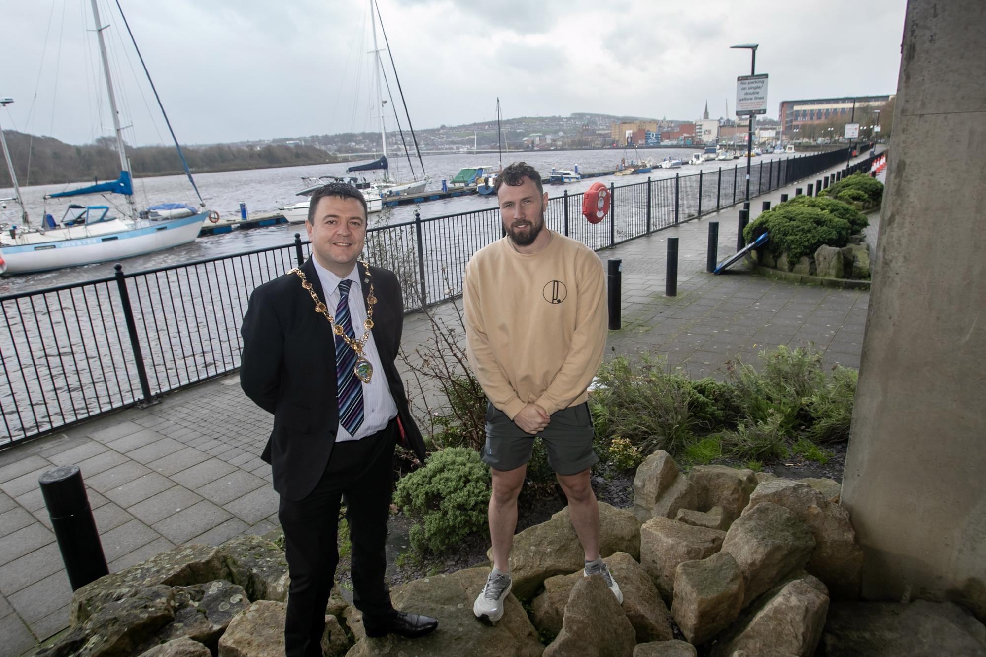 Mayor and Danny Quigley launch innovative open water swimming challenge ...