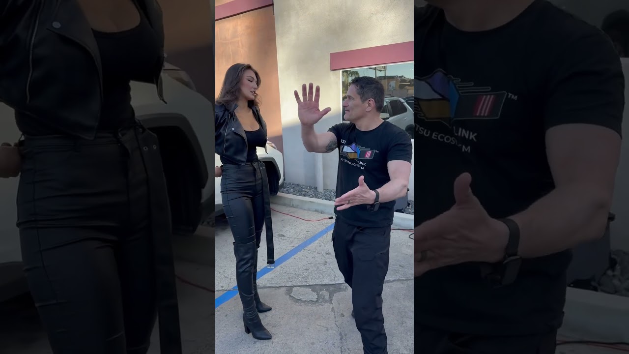 Practicing fight scenes with Mike O'Hearn