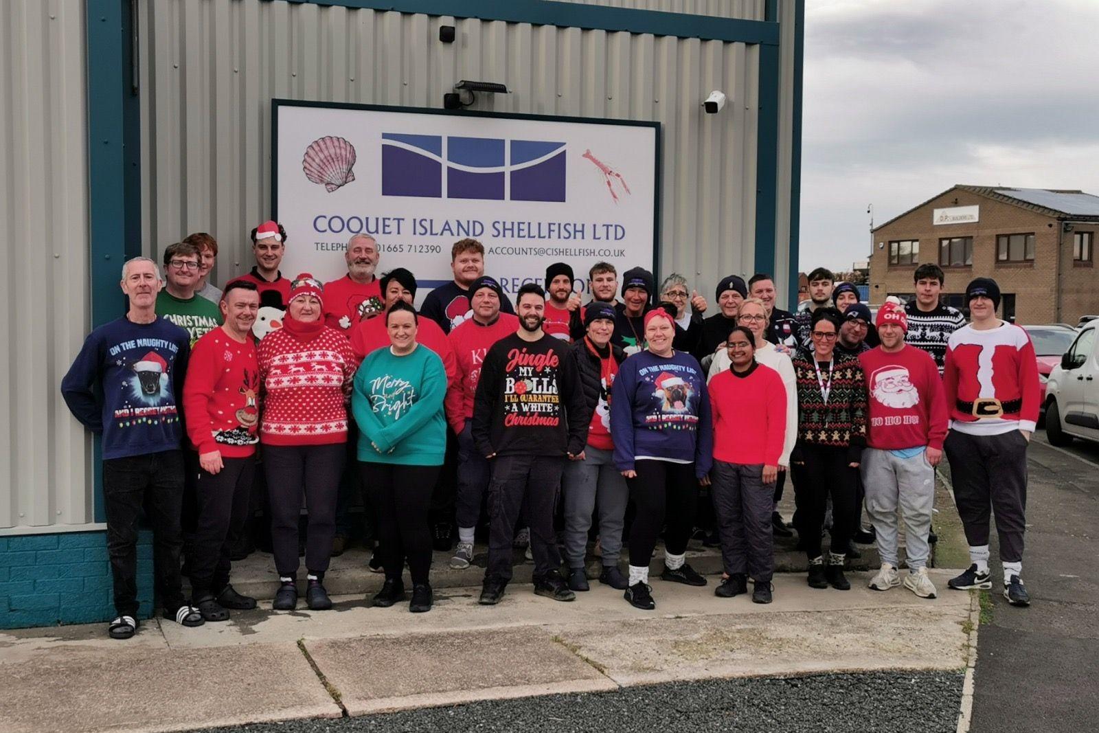 Festive fundraising by staff at Coquet Island Shellfish in Amble