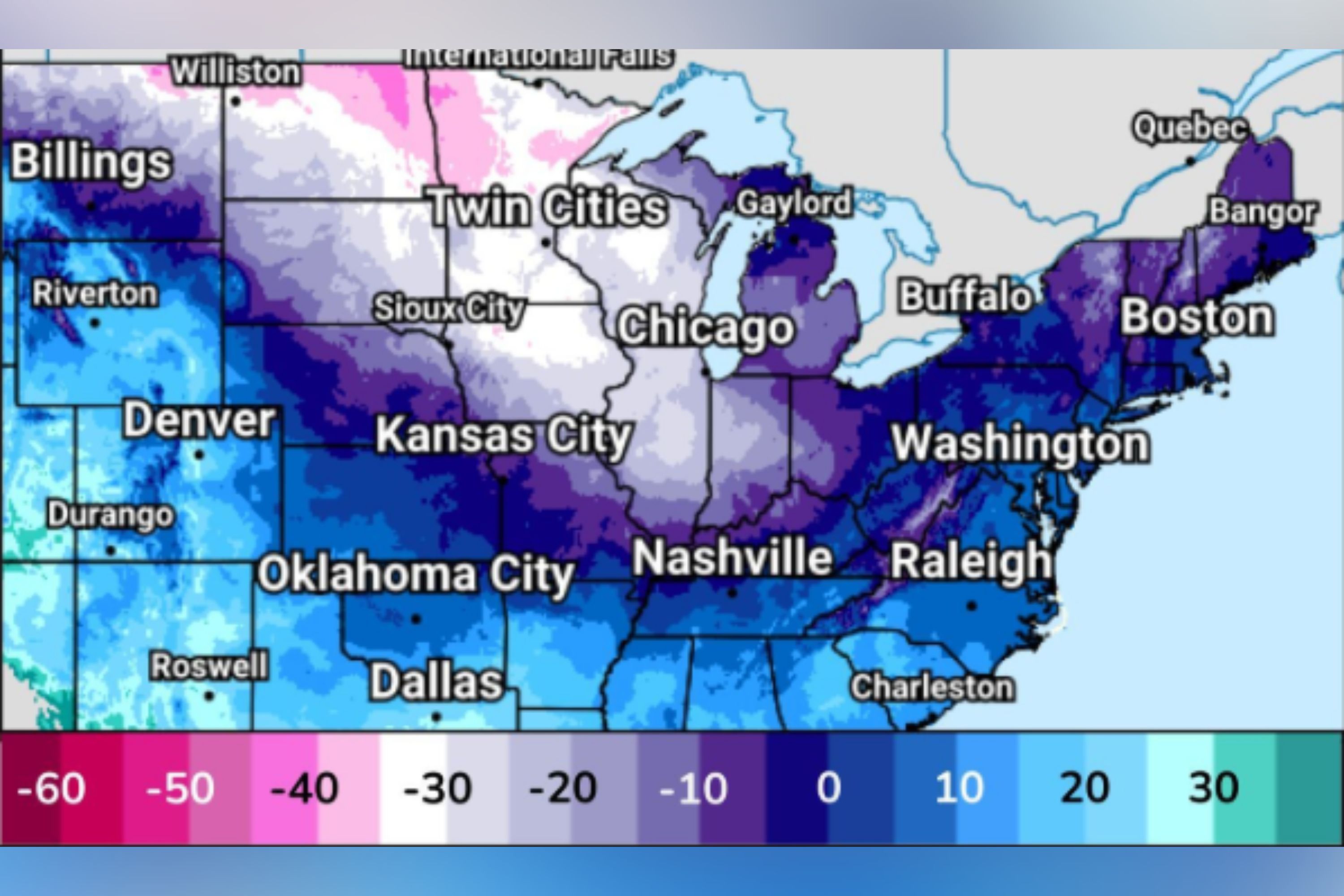 Polar vortex update: Map shows states facing near record cold