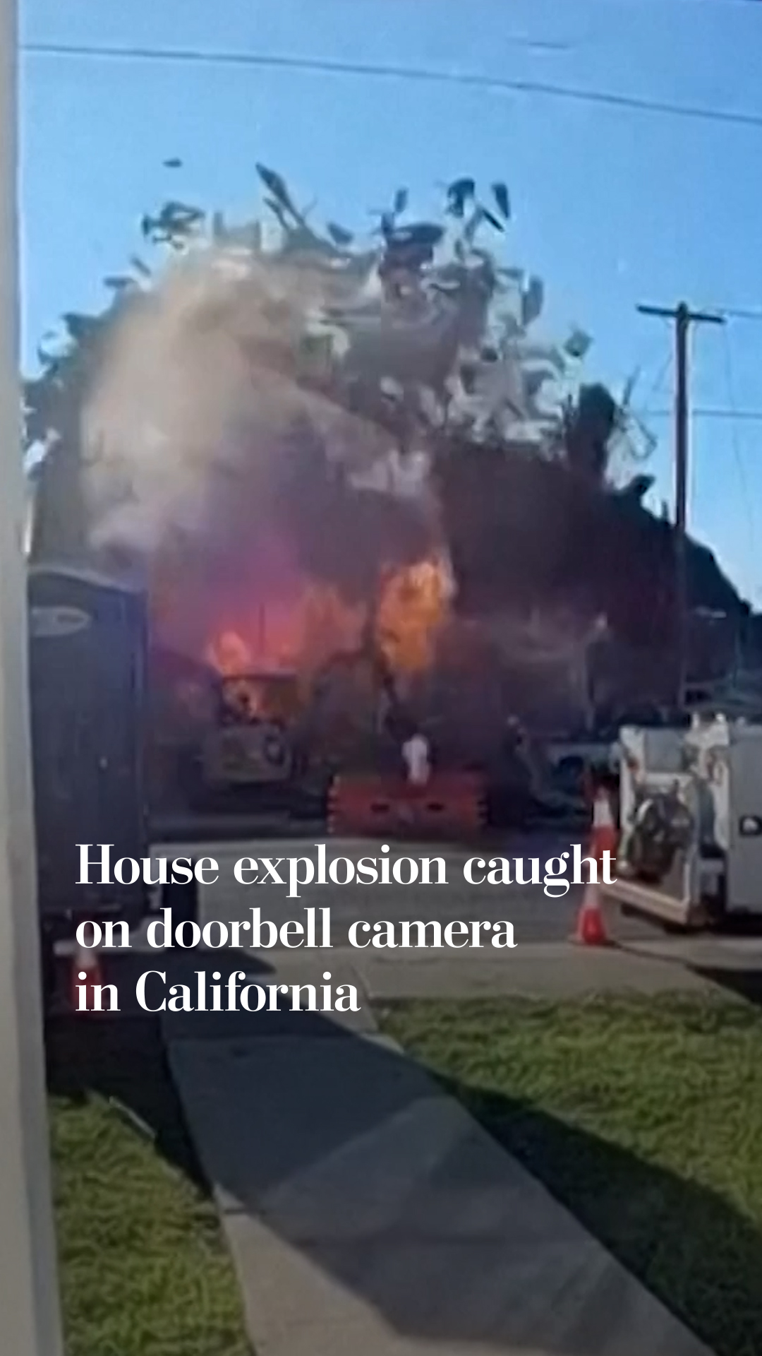 House explosion caught on doorbell camera in California