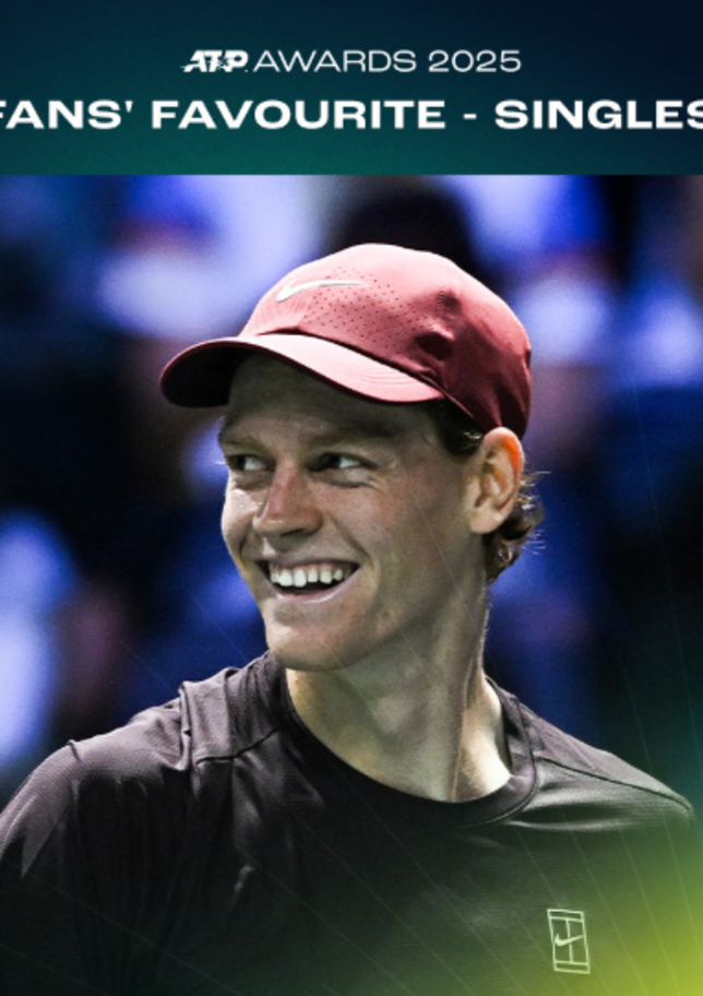 Sinner è il tennista più amato dai tifosi: suo il premio speciale per ...