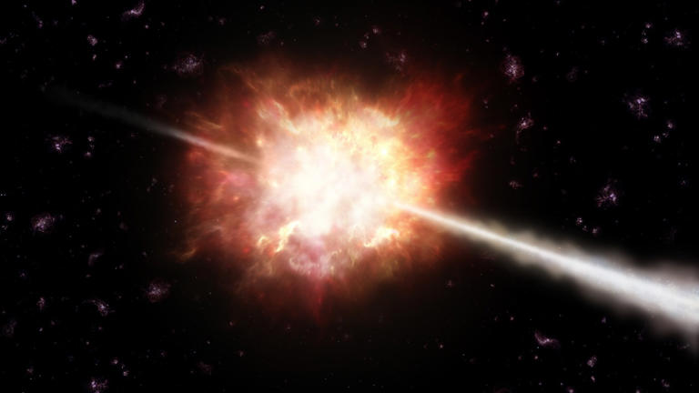 Record gamma-ray burst blazed 7+ hours and stunned astronomers