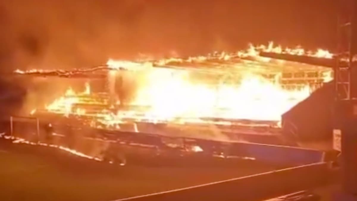 FC Haka fans burn down stadium after being relegated