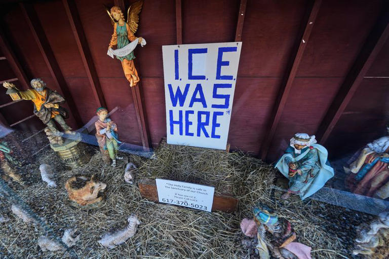 Baby Jesus shown zip-tied in nativity scene as churches accuse ICE of ...