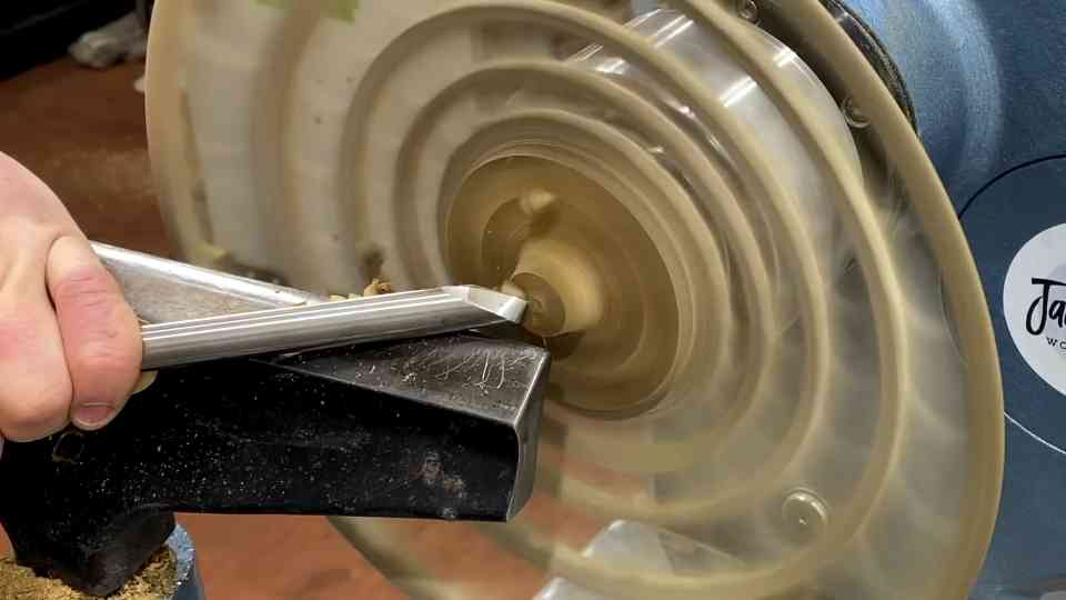 What happened when the lathe pulled the wood into a perfect vortex
