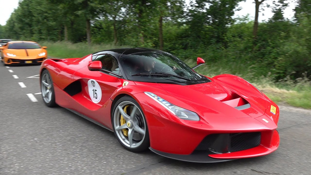 Ferrari LaFerrari accelerates on open road