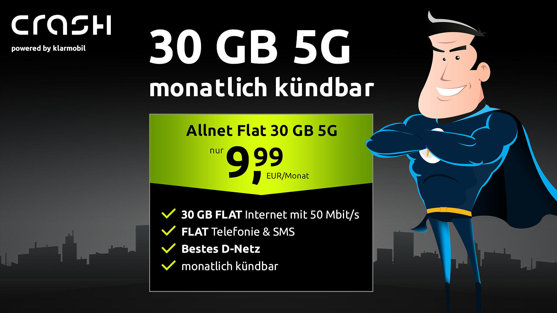 X-Mas-Deal bei Klarmobil: 30 GB Telekom 5G Allnet-Flat für 9,99 € im Monat