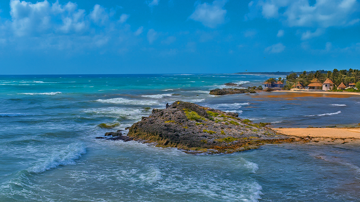 Vistas aéreas de la costa de la Riviera Maya