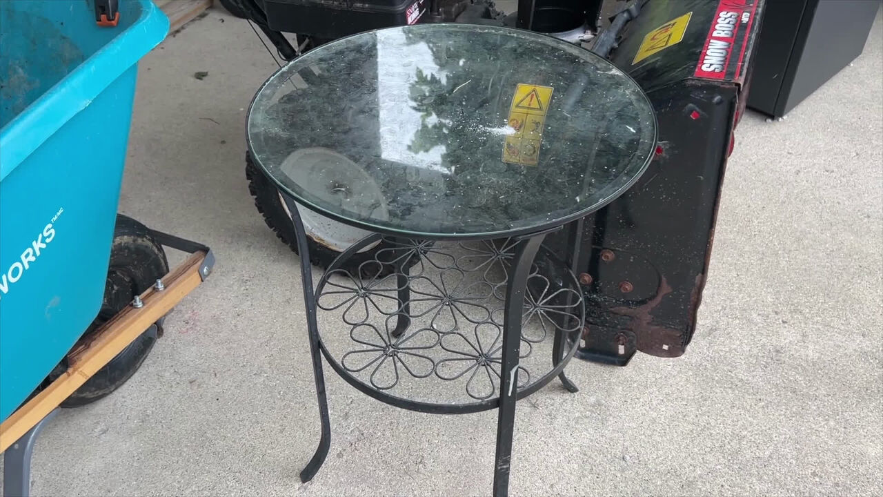 Shower curtain table top
