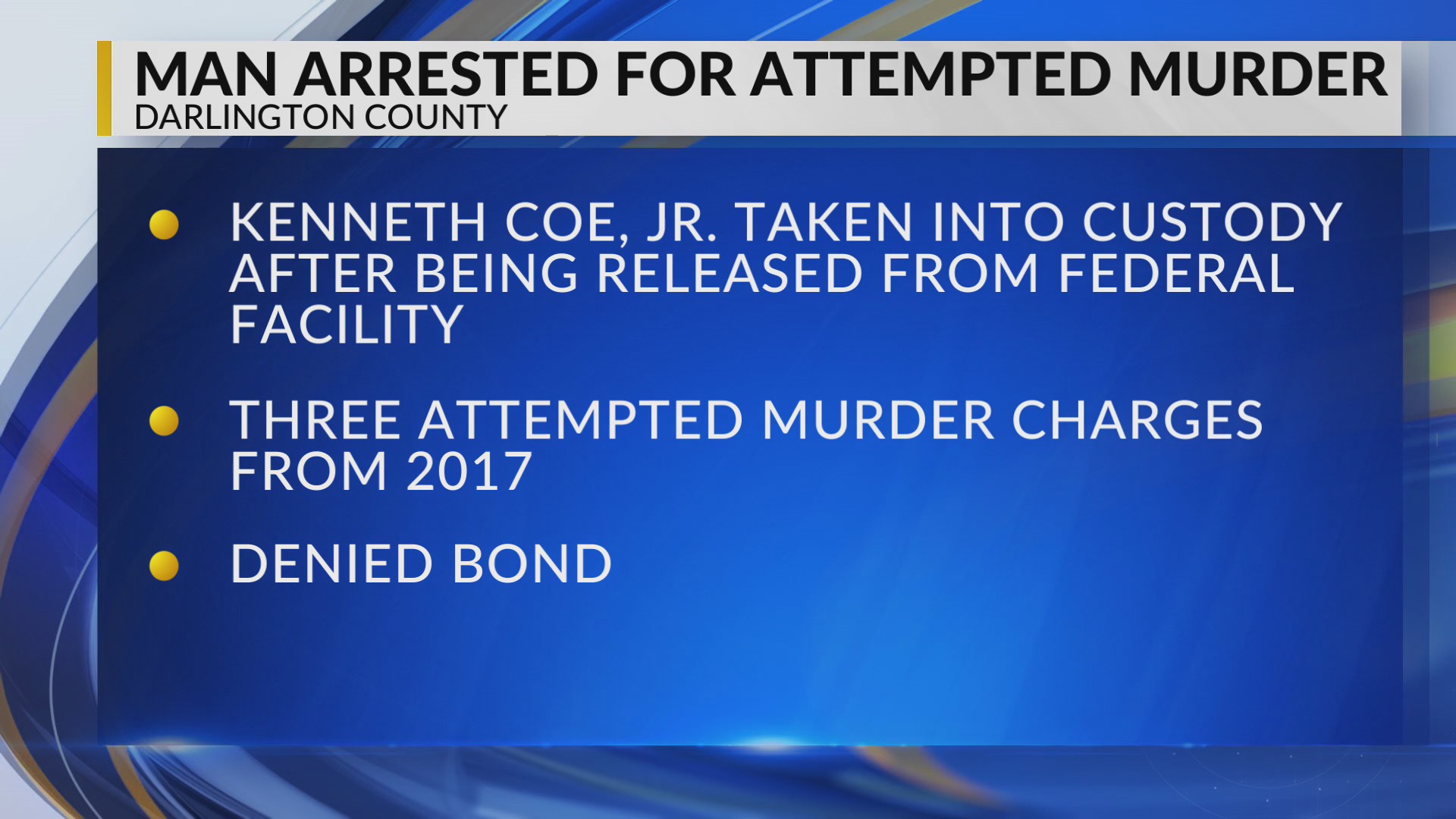 Timmonsville man hit with attempted murder charges after release from ...