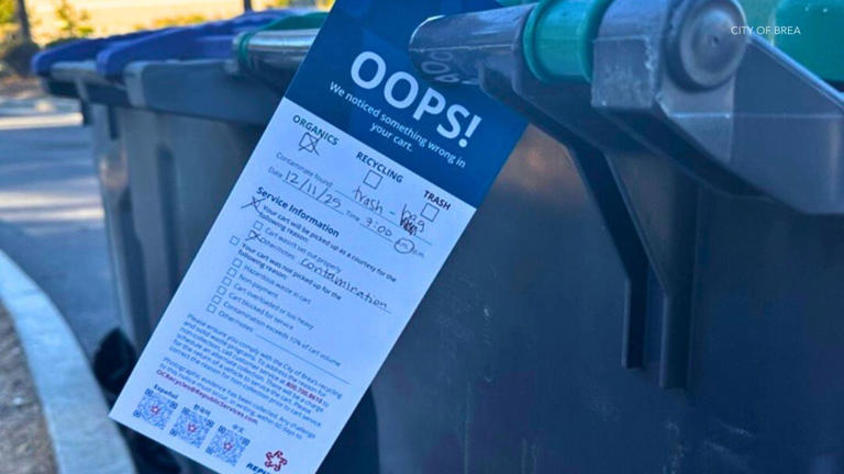 Southern California city issues warning over trash bin violations