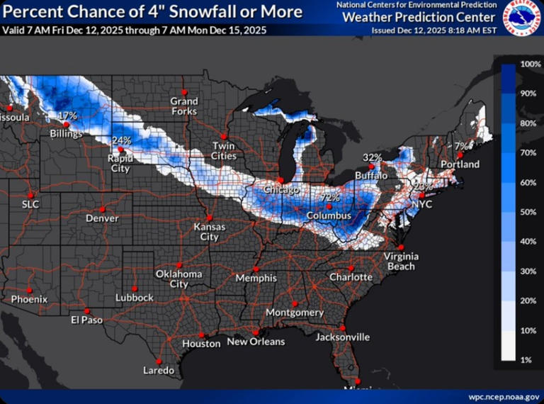 Winter storm map shows states getting snow this weekend