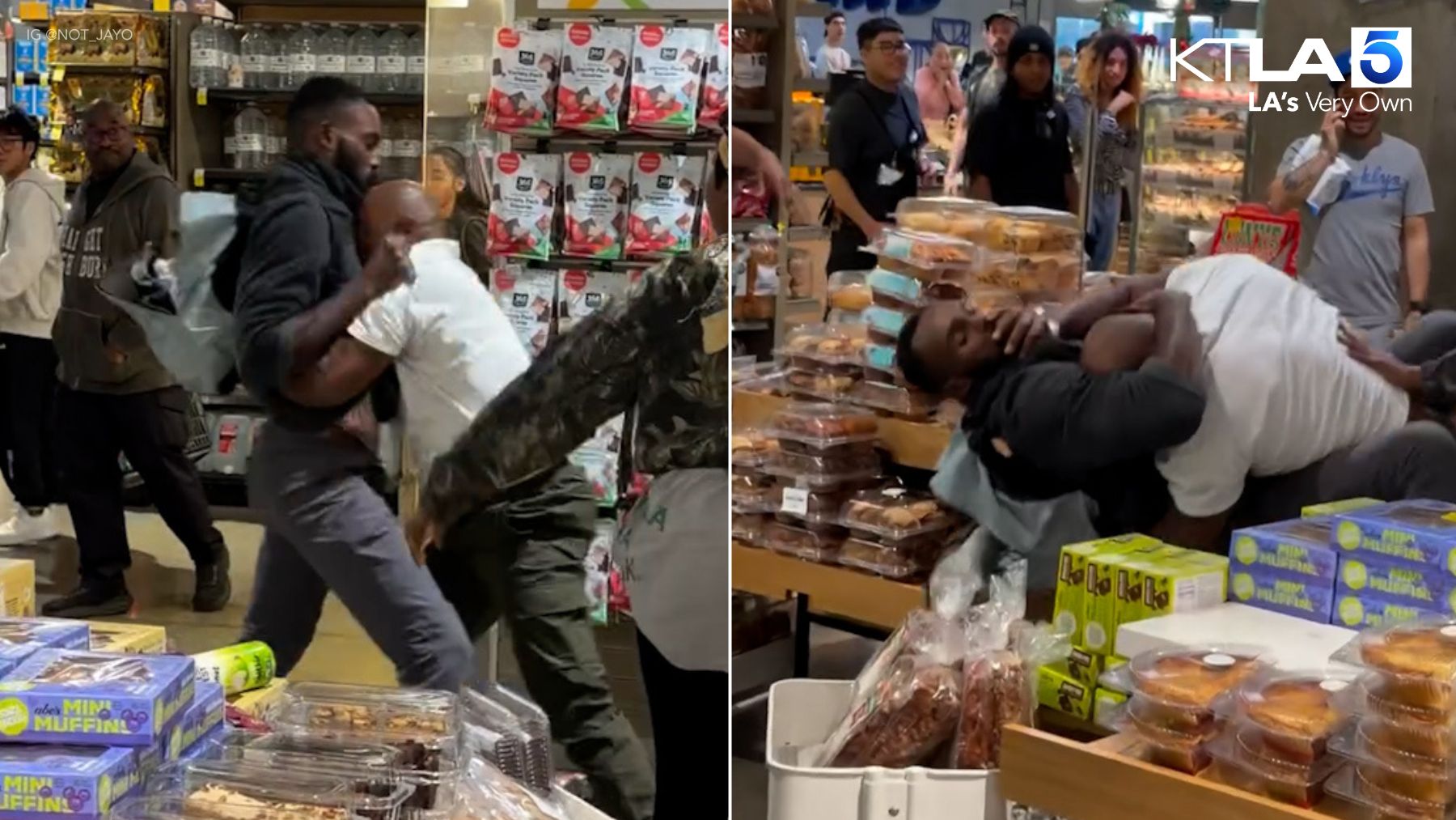 Brawl inside downtown LA Whole Foods caught on video
