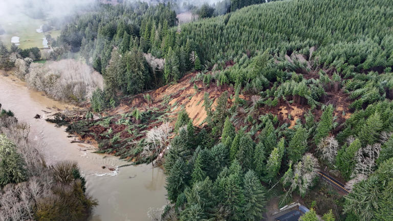 Massive landslide destroys 3 homes, closes coastal highway near Siletz