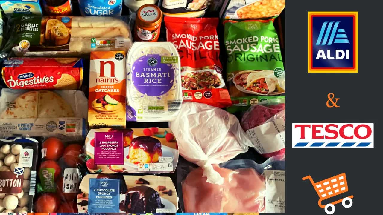 Aldi & Tesco Scotland food shopping | UK family grocery haul | Friday ...