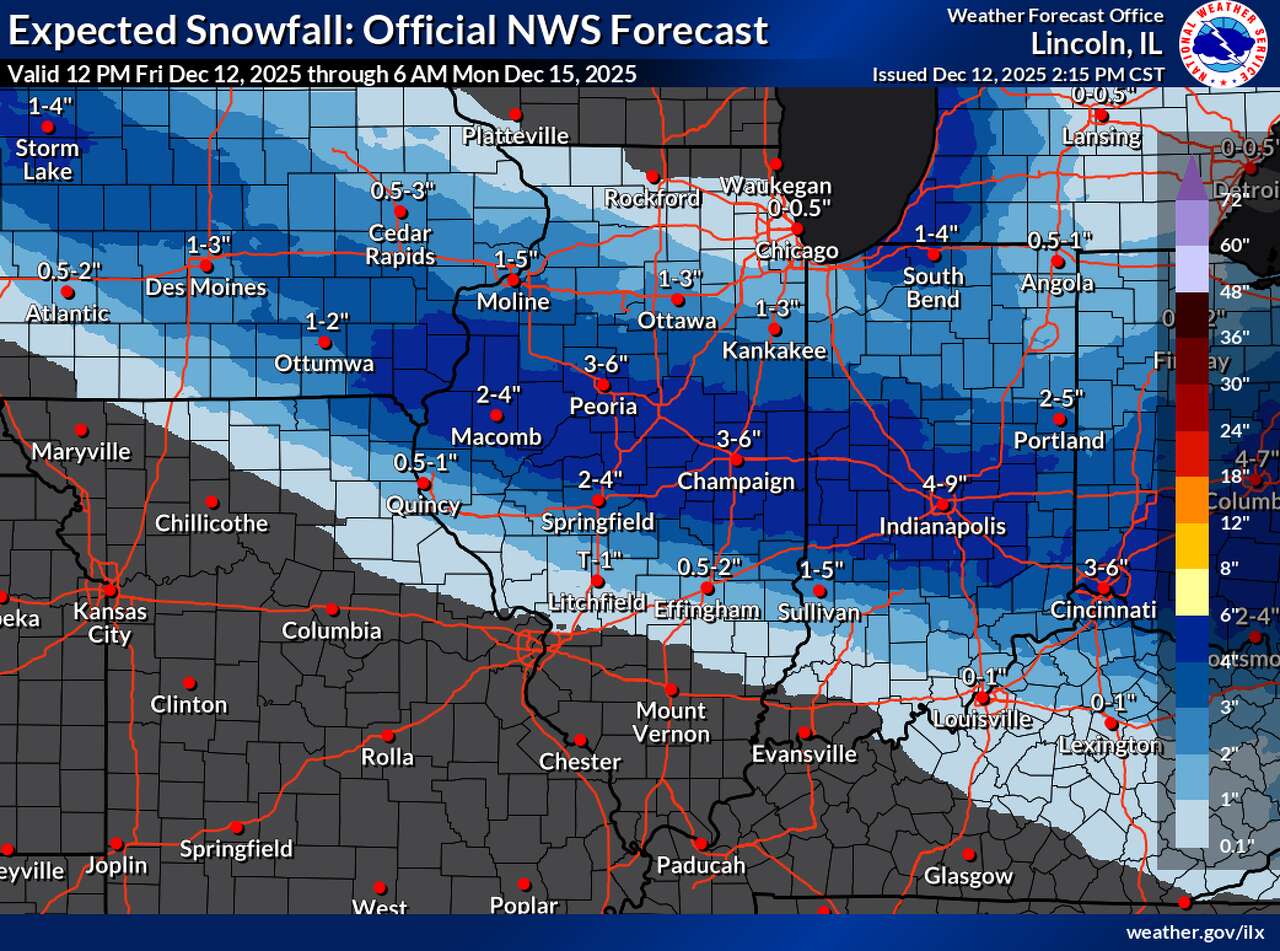 Winter weather and cold weather advisories issued for Illinois this weekend