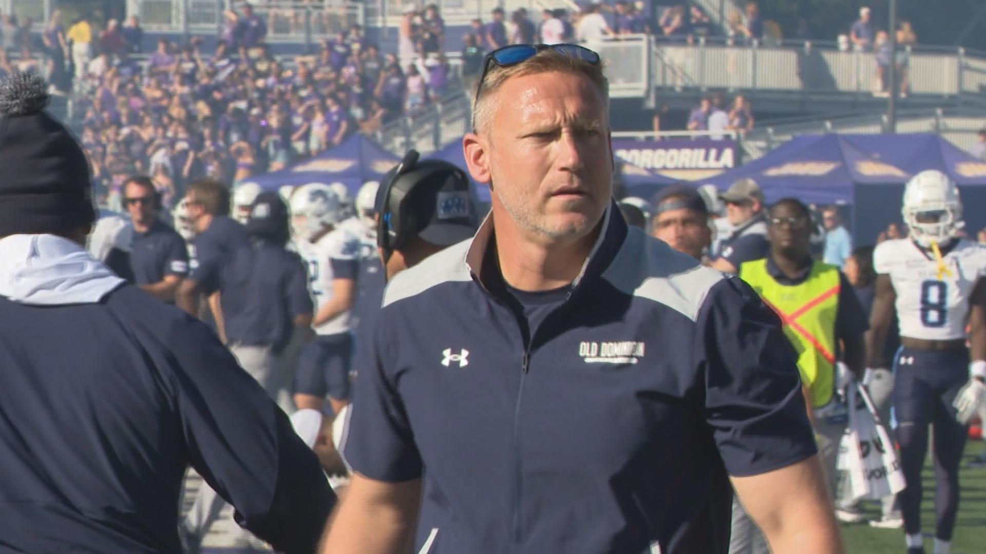 ODU football coach Ricky Rahne