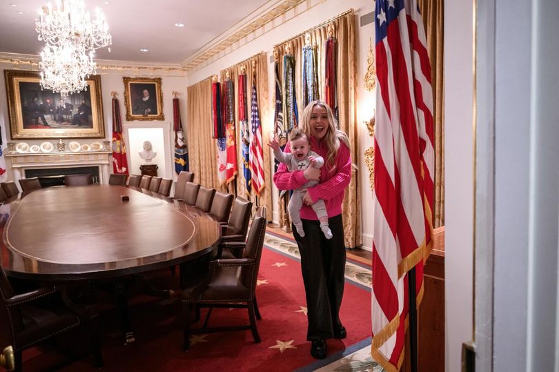 Tiffany Trump's baby crawls all over White House Oval Office as fans ...