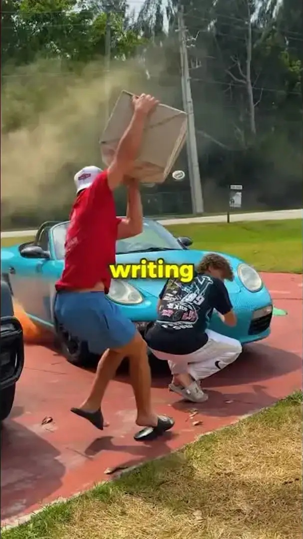 Logan Micke: Celebrating new follower on Porsche prank