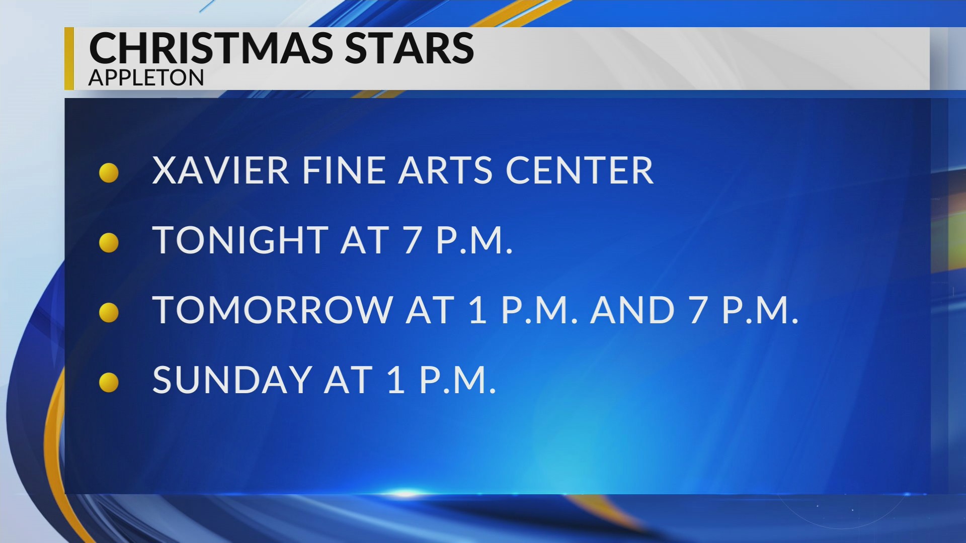 32nd season of Christmas Stars in Appleton