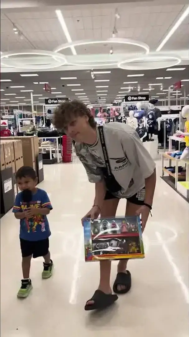 Niko gets a Super Mario toy at Target!