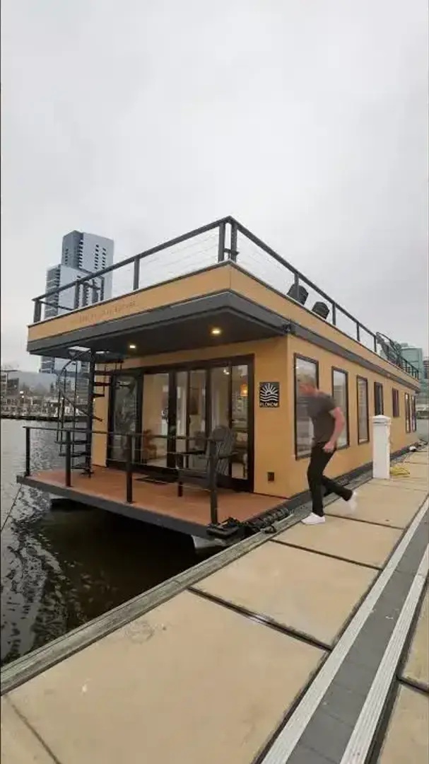 Floating home tour: a stunning Baltimore Inner Harbor prefab!
