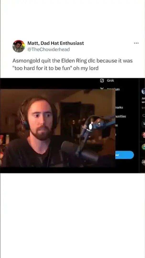 Asmongold Thinks The Elden Ring Dlc Is Too Hard
