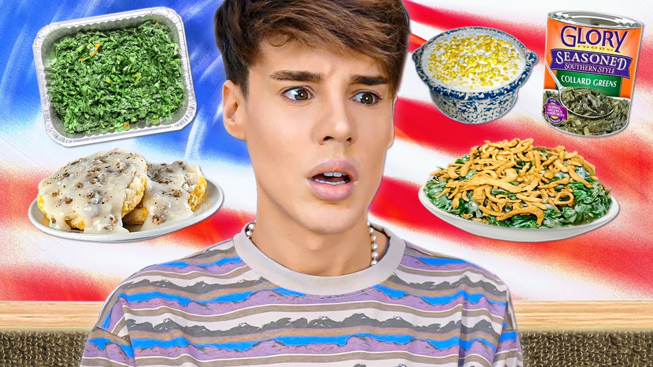 European tries traditional American Christmas dinner foods