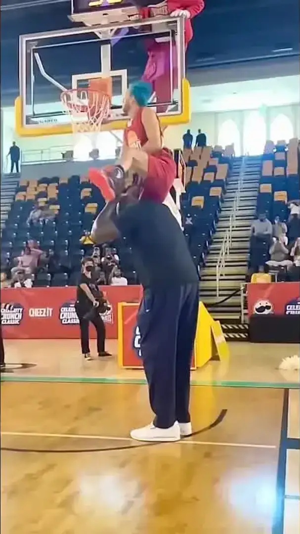I tried jumping over Shaq